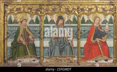 Predella panel with Saint Martial, Saint Sebastian, and Saint Mary ...