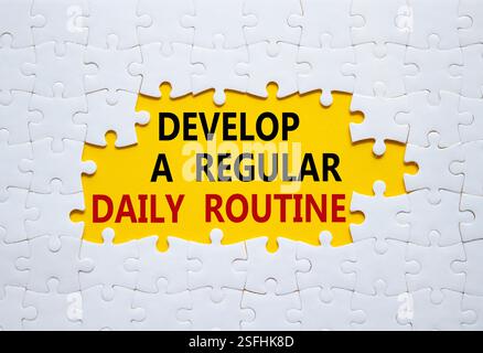 Develop a regular daily routine symbol. Concept words Develop a regular ...