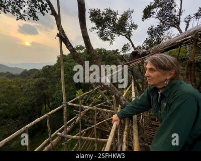 Wildlife viewing platform at the remote Fringeford nature preserve and ...