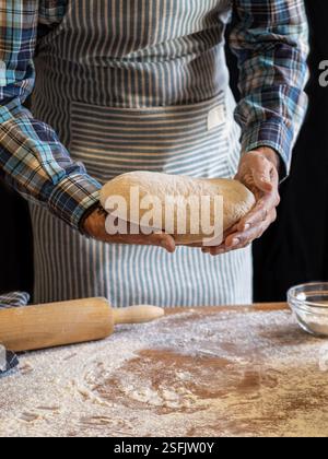 baker making bread in an artisanal way Stock Photo - Alamy