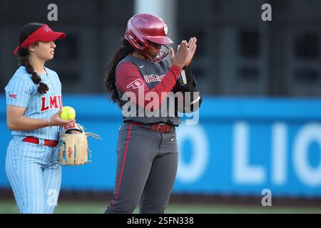 Oklahoma's Cydney Sanders during an NCAA softball game on Friday, Feb ...