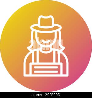 Lady Farmer Vector Icon Design Illustration Stock Vector Image & Art ...