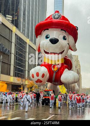 A Paw Patrol float at the Macy's Thanksgiving day parade along Fifth ...