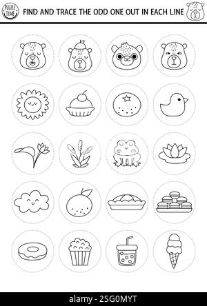 Find the odd one out. Capybara black and white logical activity for ...