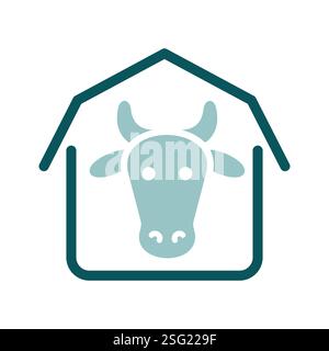 Cowshed isolated icon. Farm animal sign. Graph symbol for your web site ...