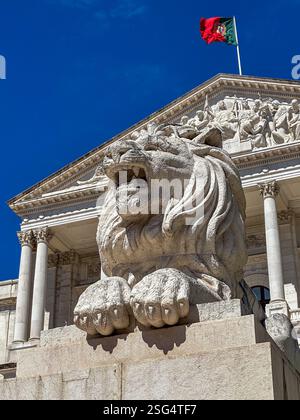 View of Portuguese Parliament building in Lisbon, Portugal in between ...