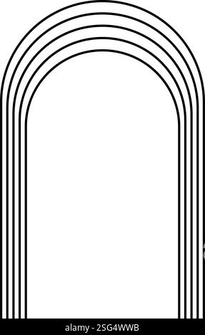 Concentric arch frames isolated on white background. Geometric archway ...