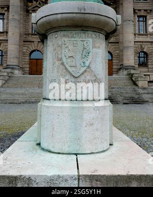 Base at the statue of Otto I (1117-1183) Duke of Bavaria; first ...