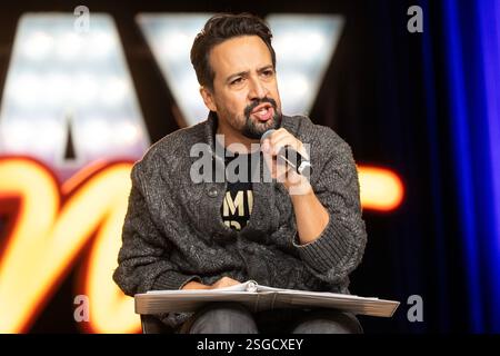 Lin-Manuel Miranda performs while participating in conversation with ...