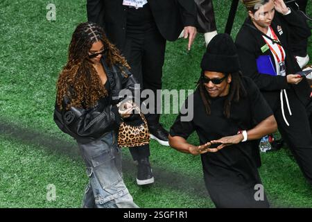 Blue Ivy Carter and Jay-Z at The Caesars Superdome, New Orleans, ahead ...