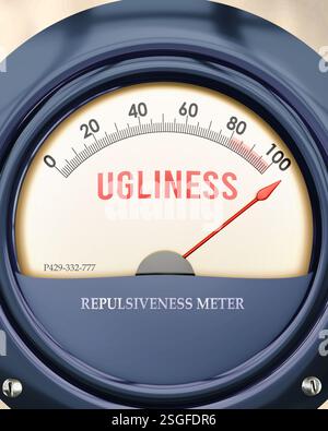 Ugliness and Repulsiveness Meter that is hitting a full scale, showing ...