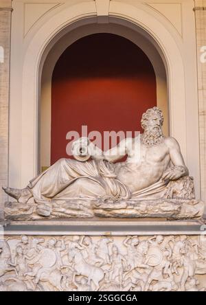 Roman statue of the river god Arno, depicting in a traditional ...