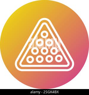 Billiard icons set. Flat design, linear, black and color styles ...