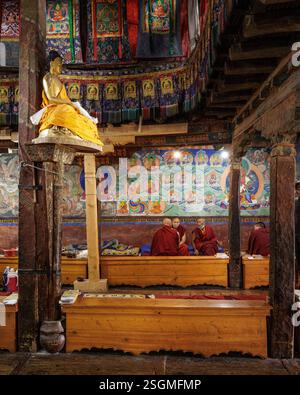 Thiksey Monastery, Ladakh, India, 2023. Buddhist monastery, inside the ...