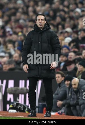 Unai Emery (Aston Villa head coach) celebrates the second Villa goal at ...