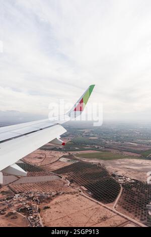 Travel by plane, flight arriving to Morocco, landing soon Stock Photo ...
