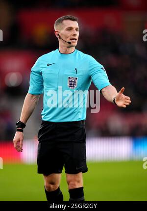 Referee Will Finnie during the Emirates FA Cup fourth round match at St ...