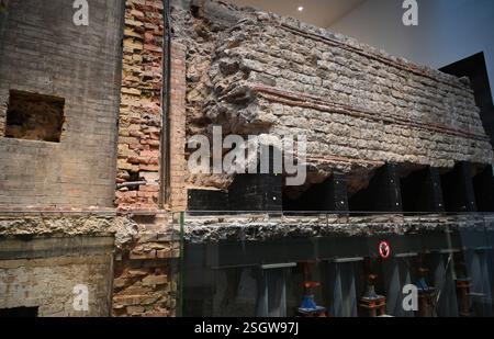 Parts of the Ancient Roman London Wall on Display in a Modern Office ...