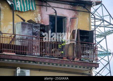 Fire in an apartment on Via Bronzino, Milan, Italy, Tuesday, June 16 ...