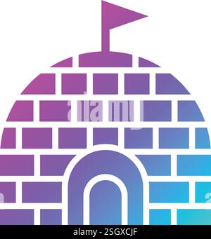 igloo ice house line icon vector. igloo ice house sign. isolated ...