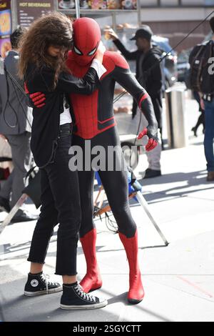 Zendaya and Tom Holland seen on set filming 'Spider-Man: Far From Home ...