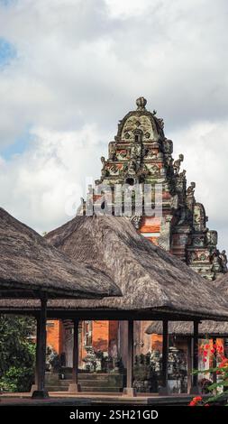 Traditional Balinese Temple with Tiered Roof Structures Stock Photo - Alamy