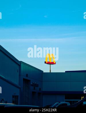 golden arches, the iconic logo of McDonald's, prominently displayed ...
