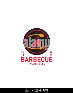 emblem barbeque steak logo design, Barbecue logo design or bbq and ...