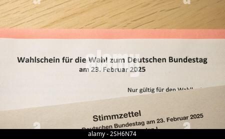 Germany - February 2025: Close up of ballot paper for German federal ...