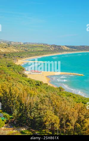 Eraclea Minoa beach, top view, Cattolica Eraclea, Agrigento district ...