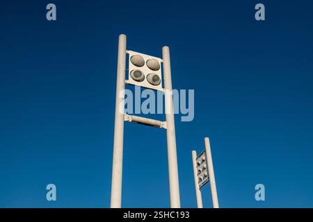 Modern street lamps, innovative design with a significant aesthetic ...