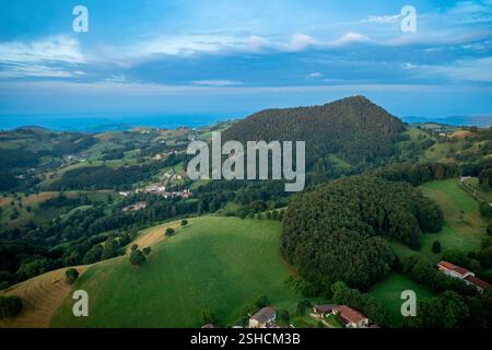 view of the landscape with pastures and villages with Monte Purga in ...