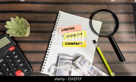 Limited Liability Company on the sticky notes with bokeh background ...