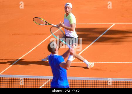 Alexandre Muller, a French tennis player, during a match at the Hong ...