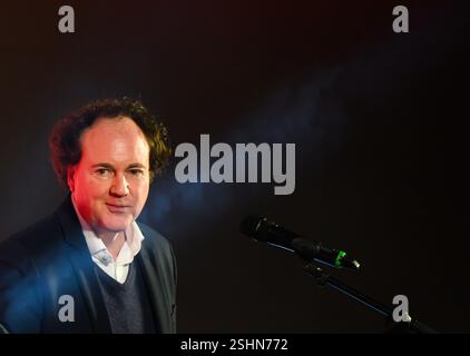 Dresden, Germany. 10th Feb, 2025. Media scientist Marcel Machill (BSW) speaks at an election ...