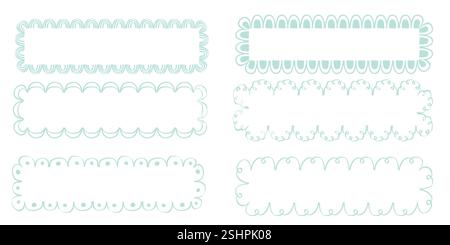 Circle and square scalloped frames. Scalloped edge rectangle and ...