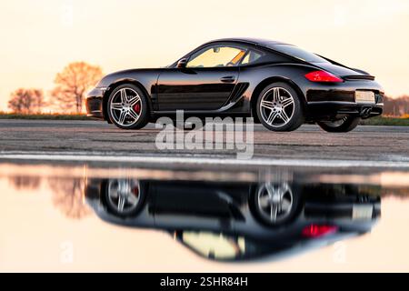 Porsche Design Edition One Cayman S at sunset Stock Photo - Alamy