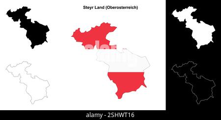 Steyr blank outline map set Stock Vector Image & Art - Alamy