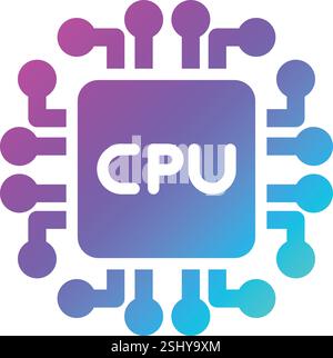 Processors glyph icons set. Chip, integrated circuit for ai system, smiling microprocessor, quad ...