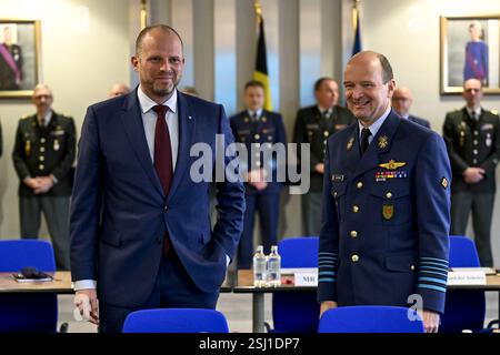 Minister of Defence Theo Francken pictured during the baptizing ...