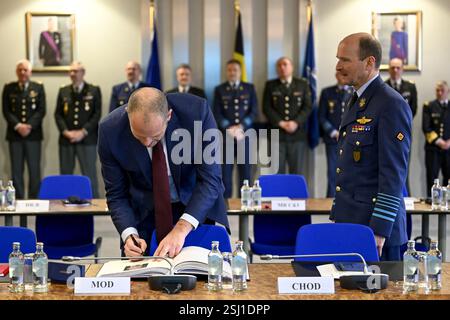 Minister of Defence Theo Francken pictured during the baptizing ...
