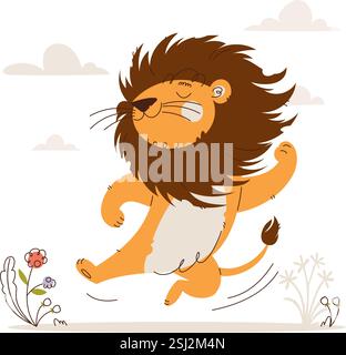 cartoon running lion Stock Vector Image & Art - Alamy