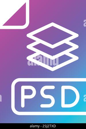 Photoshop file line icon, graphic resource template, vector ...