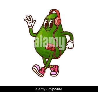 Character listening music in the green christmas ball Stock Vector ...