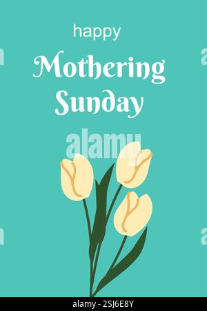 Mothering Sunday text - vector greeting card. Typography , calligraphy ...