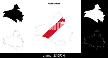 Dorset blank outline map set Stock Vector Image & Art - Alamy
