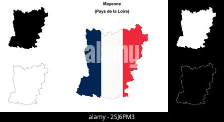 Mayenne arrondissement outline map set Stock Vector Image & Art - Alamy