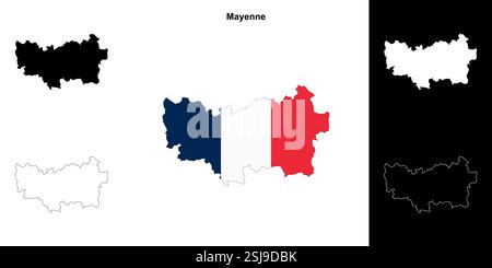 Mayenne arrondissement outline map set Stock Vector Image & Art - Alamy