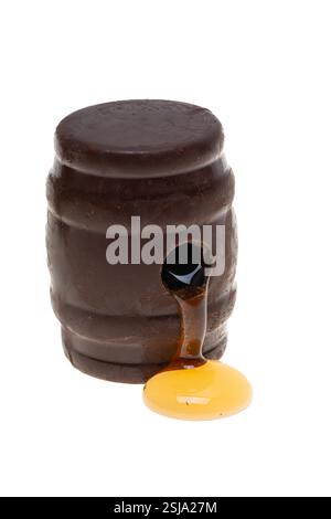 chocolate whiskey barrel isolated on white background Stock Photo - Alamy