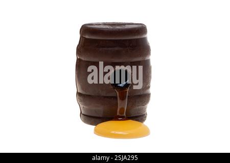 chocolate whiskey barrel isolated on white background Stock Photo - Alamy